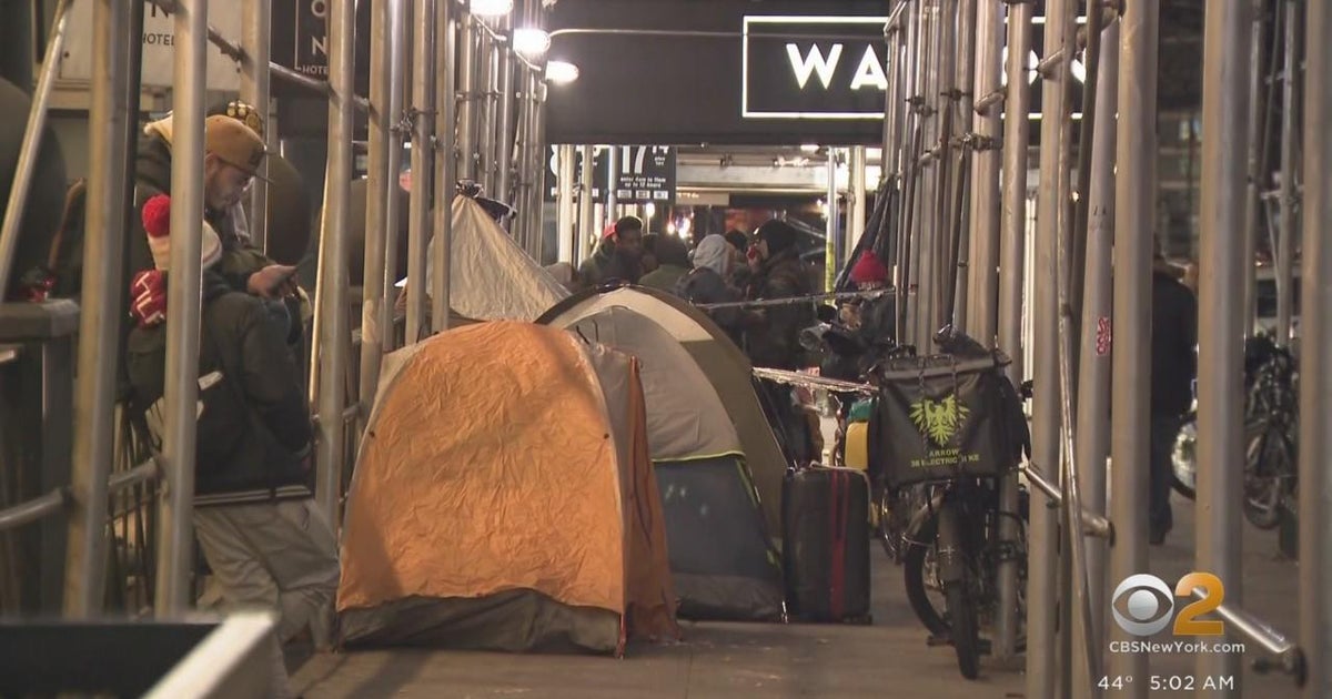 Some asylum seekers protest relocation plan - CBS New York