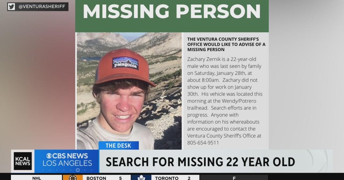 Search underway for missing 22-year-old Ventura County man - CBS Los Angeles