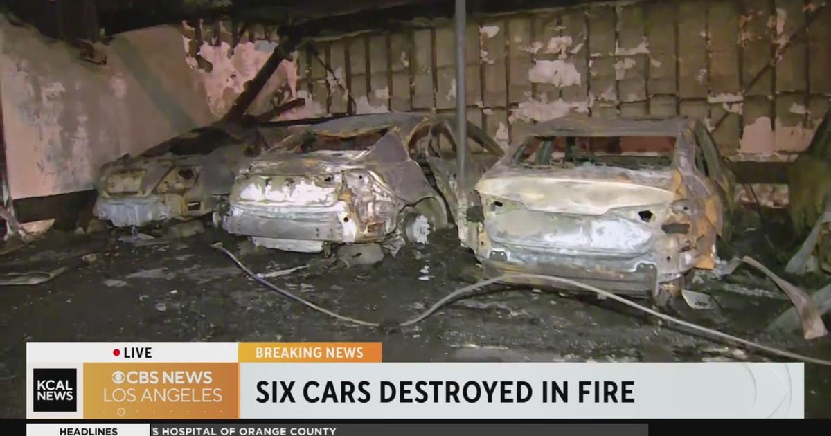 Laurel Canyon Blvd. carport fire destroys vehicles - CBS Los Angeles