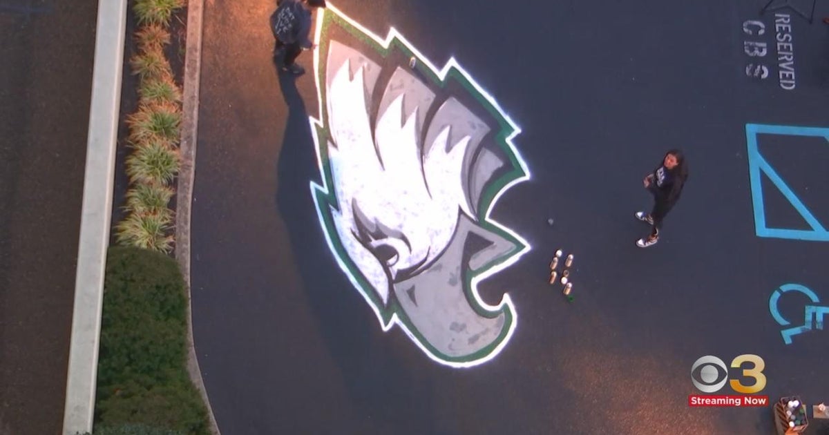 CBS Philadelphia gets an Eagles themed parking lot surprise along with ...