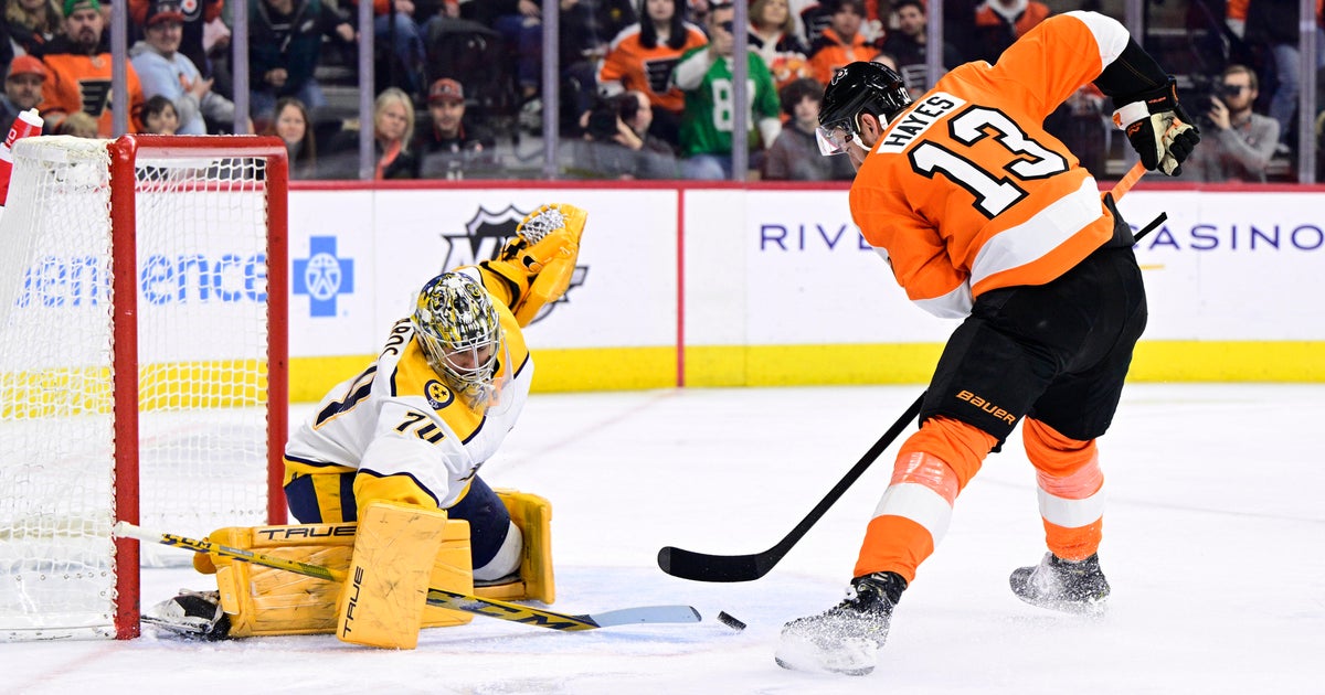 Duchene's OT goal lifts Predators over Flyers, 2-1 - CBS Philadelphia