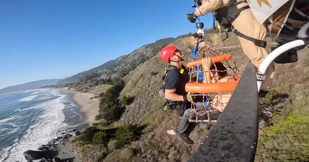 Video: Man rescued from rocky seashore cliff near Stinson Beach - CBS ...