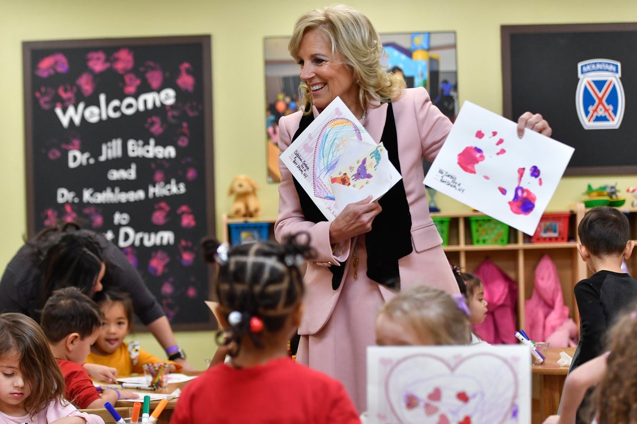 Jill Biden decorates White House, North Lawn for Valentine's Day - CBS News
