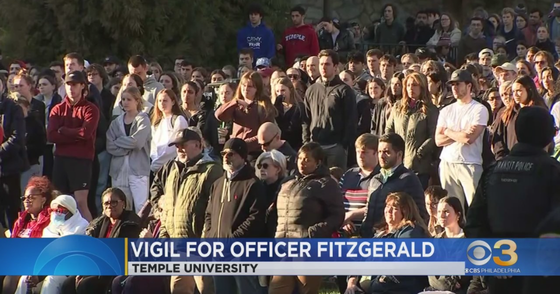 In Vigil Hundreds Remember Fallen Temple University Officer Chris