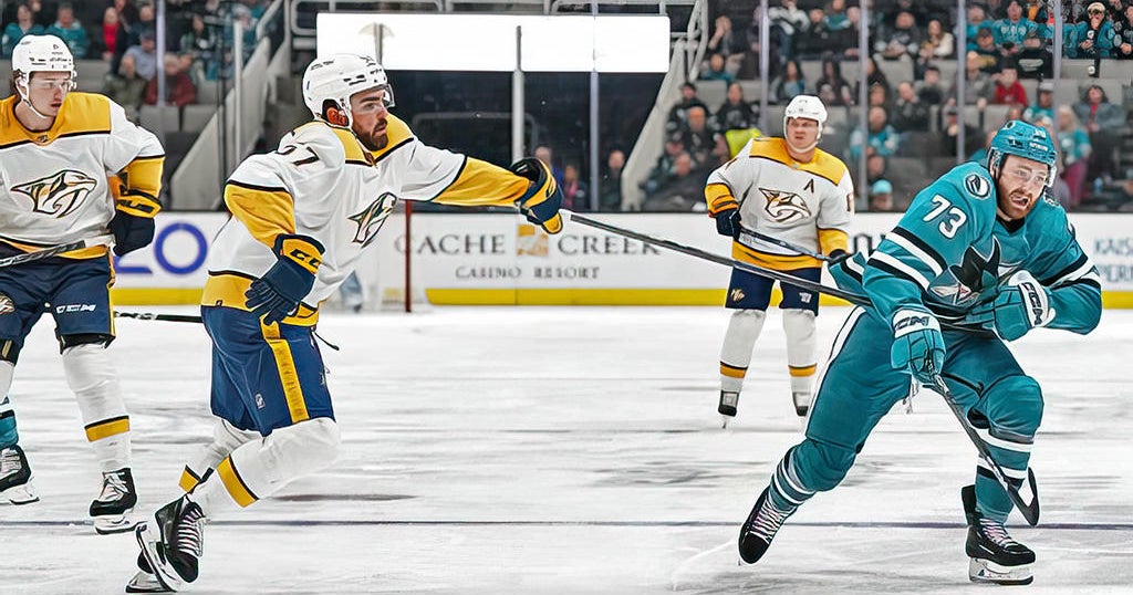 Predators top Sharks 6-2 - CBS San Francisco