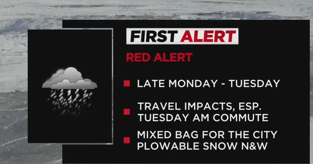 First Alert Forecast: Tracking a winter storm, Red Alert starting ...
