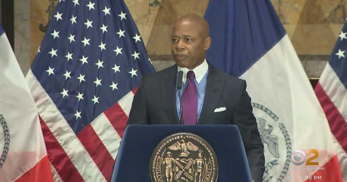 Mayor Adams gives rousing speech on mixing religion and politics - CBS ...