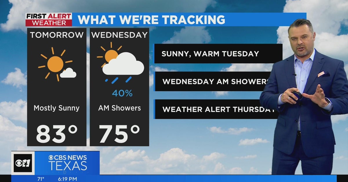 Tuesday will be warm and clear - CBS Texas