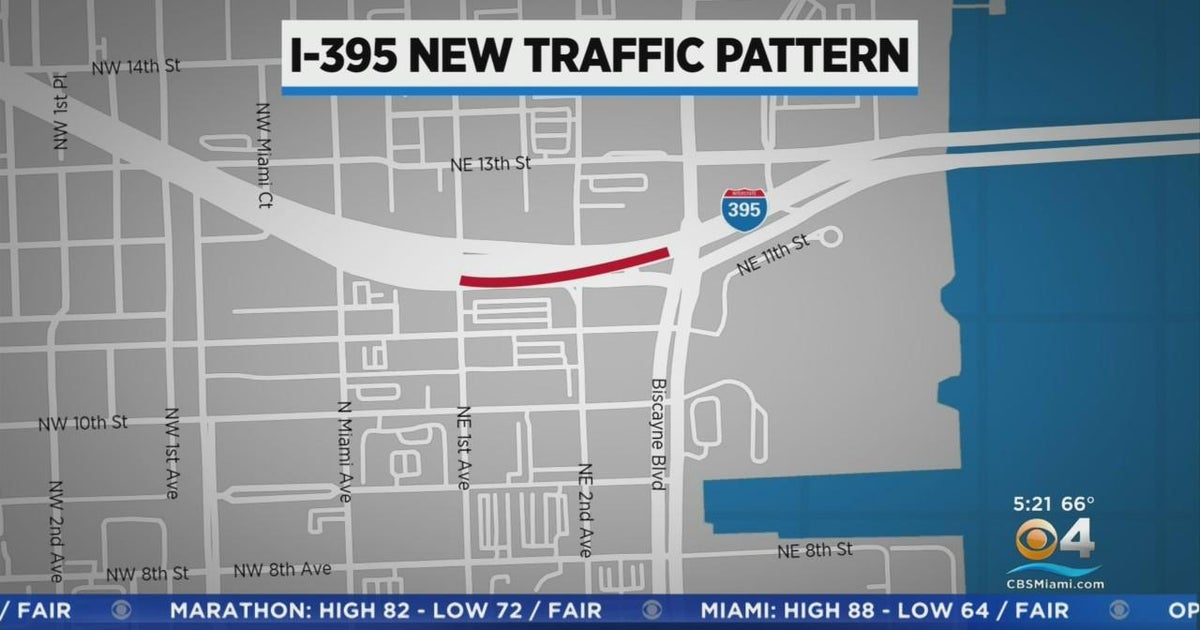 New traffic pattern on I-395 starting Thursday - CBS Miami