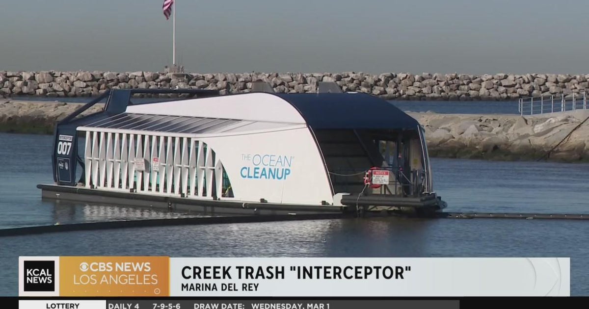 Trash “interceptor” installed in creek in Marina Del Rey - CBS Los Angeles