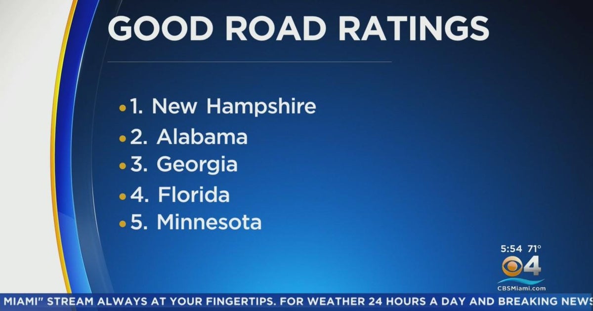 Florida ranks in top 4 for road ratings - CBS Miami