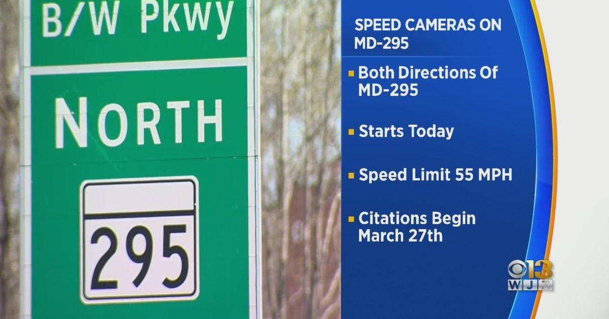 Construction zone speed cameras going up on MD 295 - CBS Baltimore