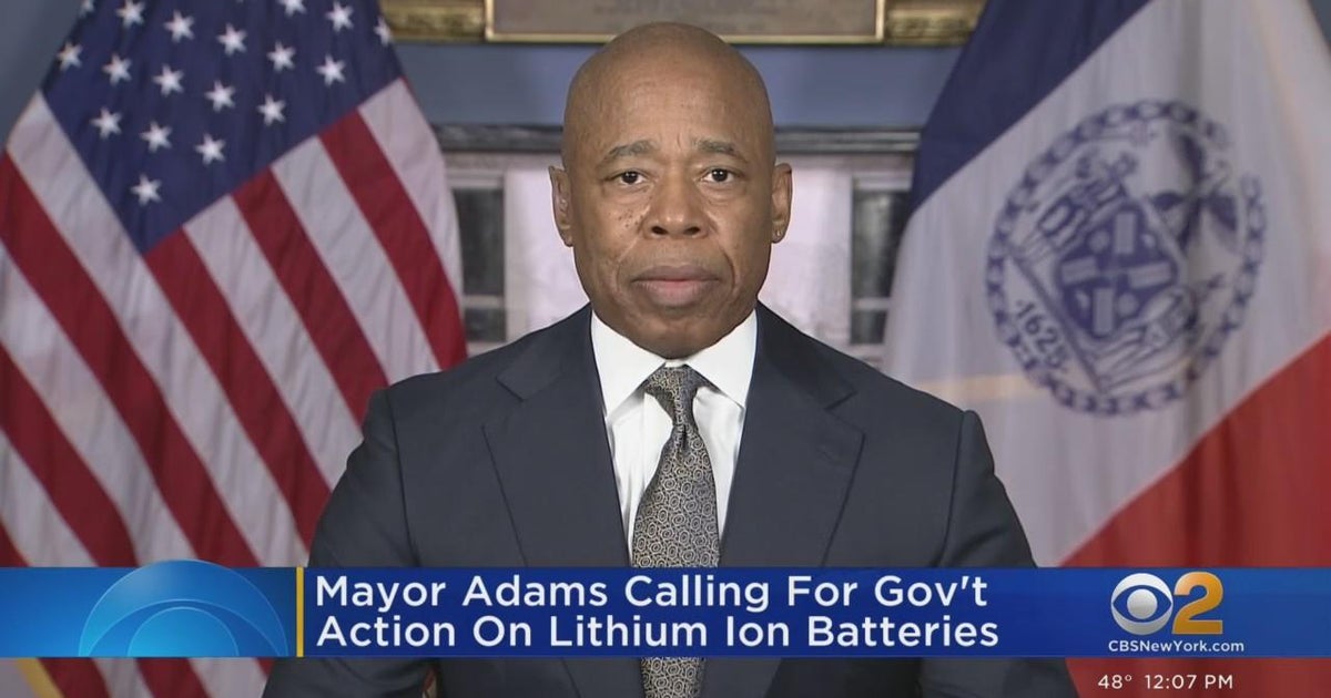 Adams calls on feds to act on lithium-ion batteries - CBS New York