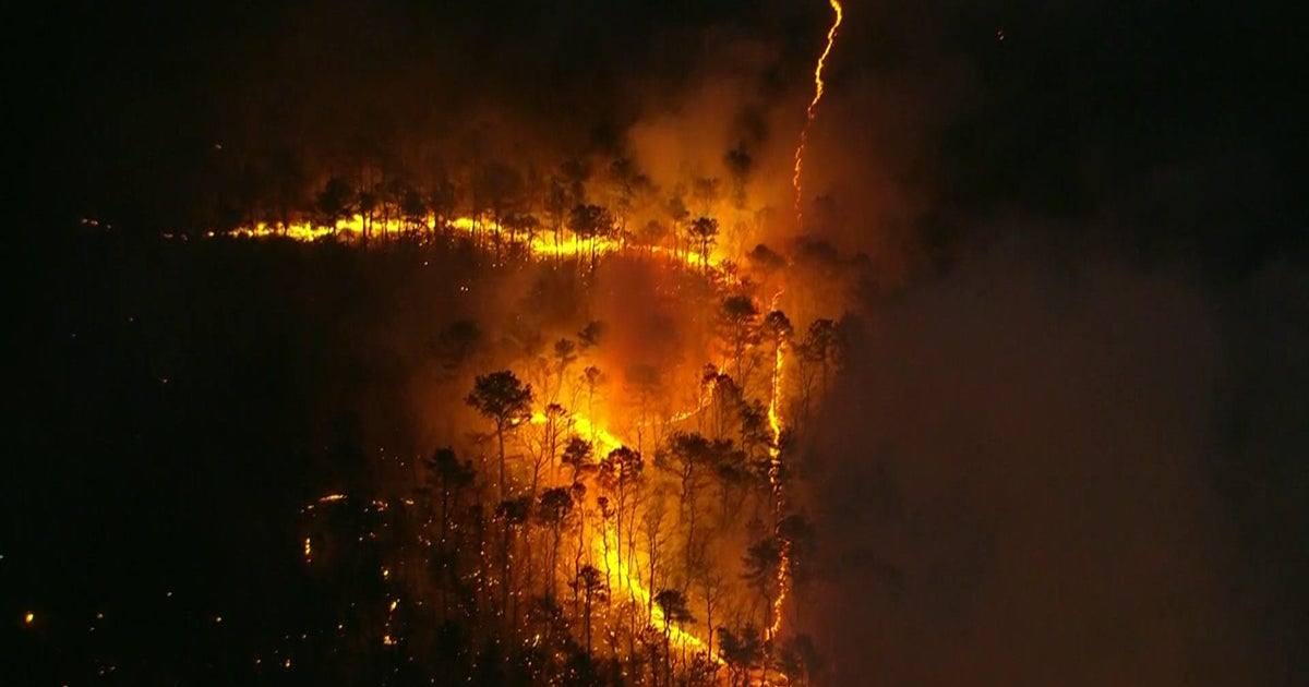 Wildfire shuts down part of Route 539 in Ocean County - CBS New York