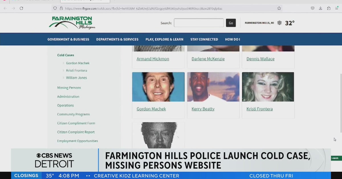 Farmington Hills Police Launch Webpage Dedicated To Cold Case Missing