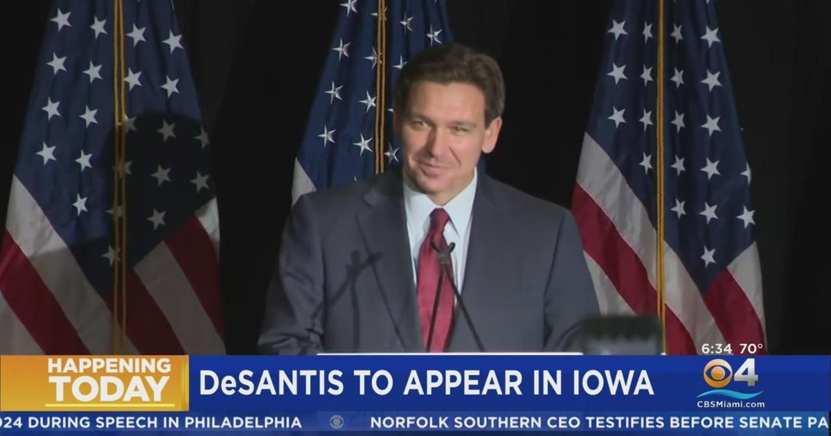 Gov. DeSantis makes long anticipated trip to Iowa on Friday - CBS Miami