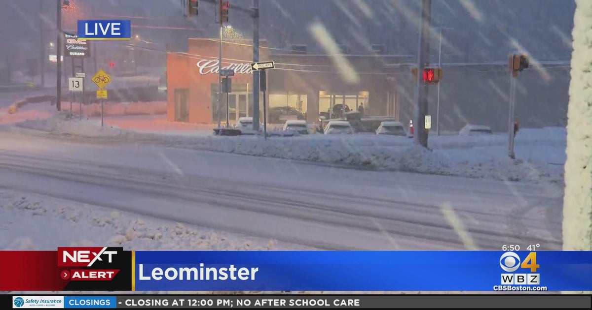Wet, heavy snow starts falling in central Massachusetts - CBS Boston