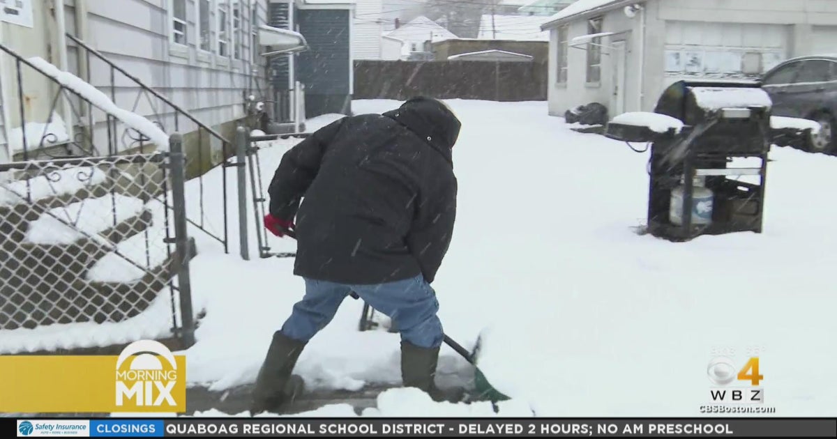 Shoveling heavy, wet snow comes with health and safety risks - CBS Boston