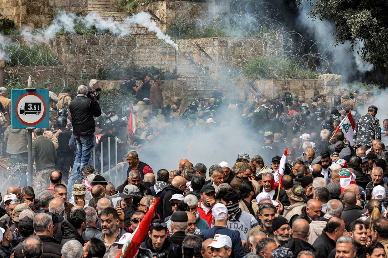 Beirut protest sees tear gas fired at retired officers as economic ...