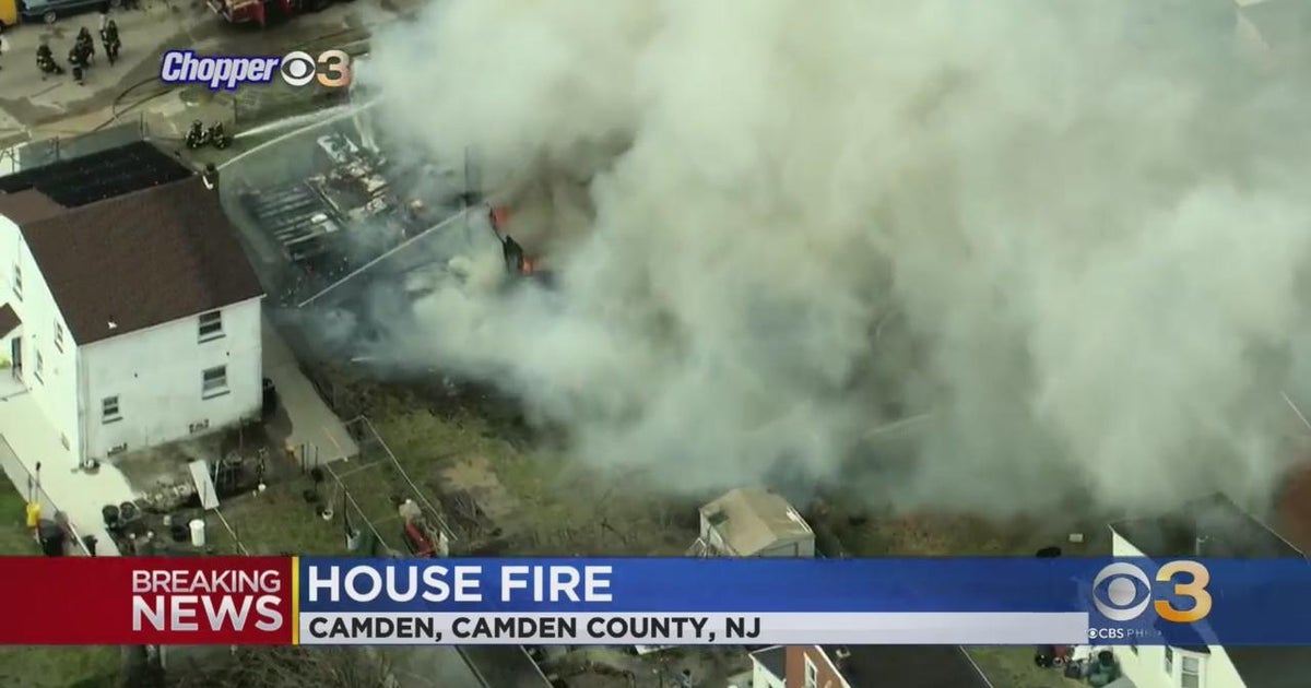 Massive fire destroys house in Camden - CBS Philadelphia