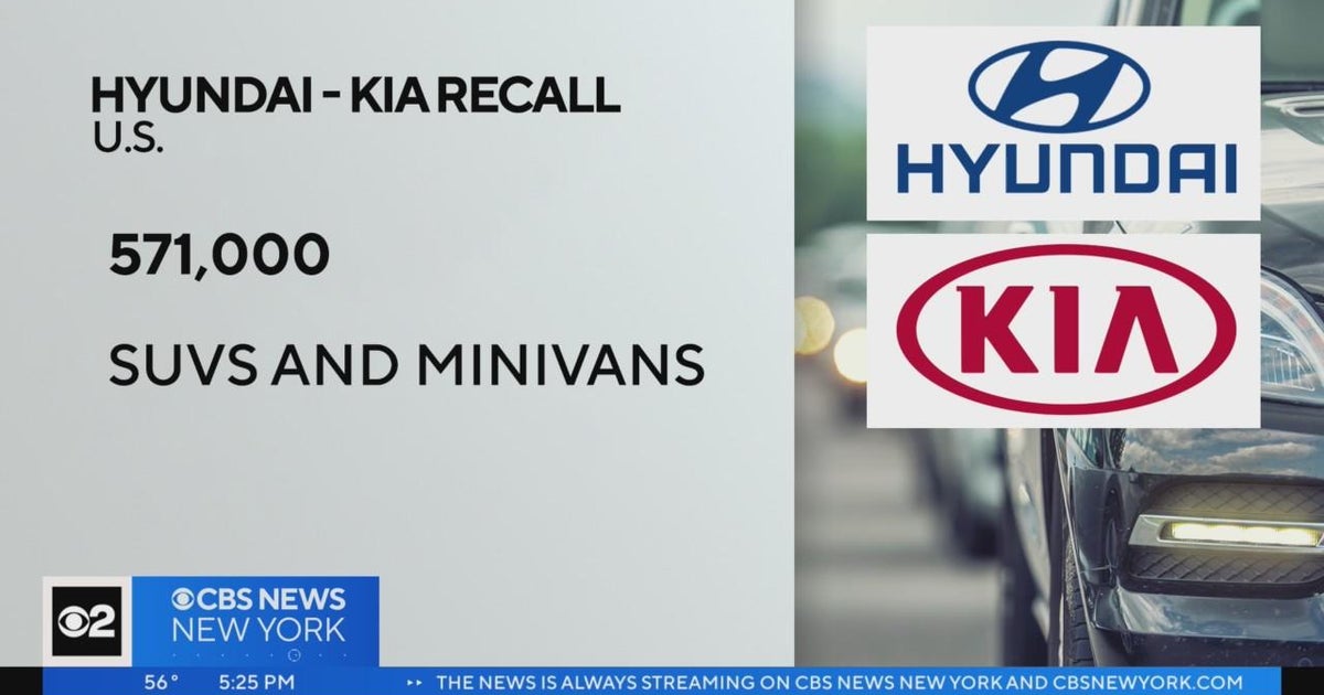 Hyundai, Kia recalls over 571K SUVs, minivans - CBS New York
