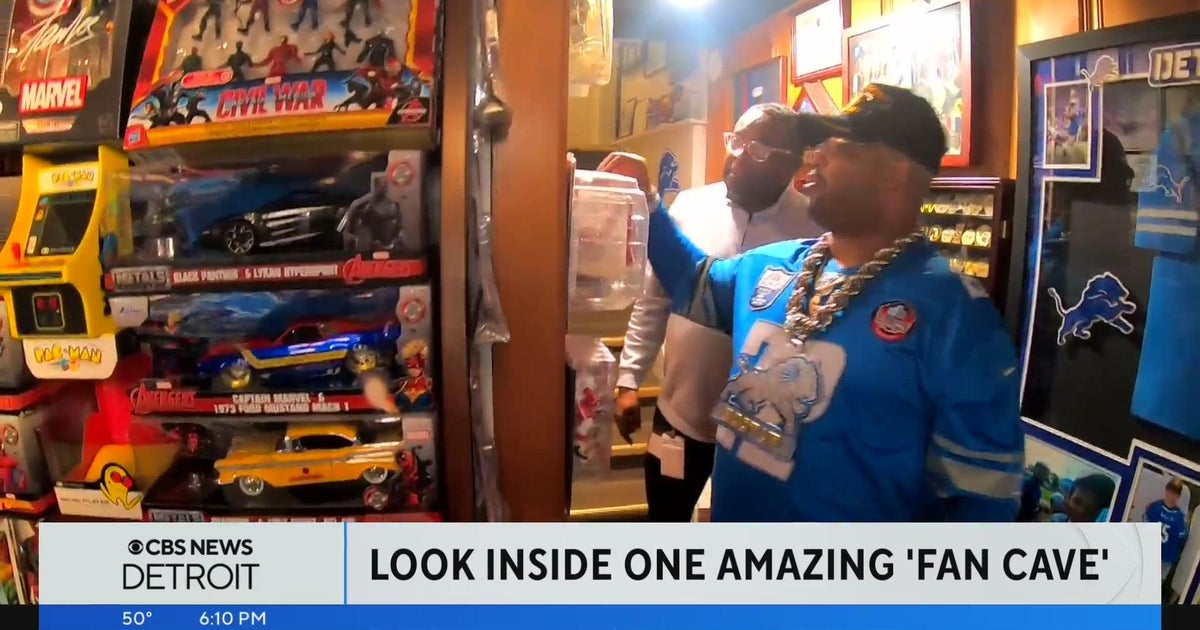 Look inside a sports fan cave in Metro Detroit - CBS Detroit
