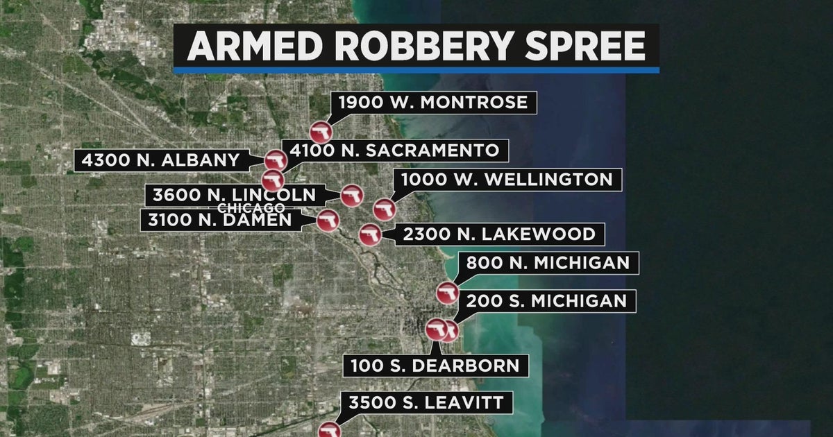 Nearly a dozen victims robbed at gunpoint across Chicago - CBS Chicago
