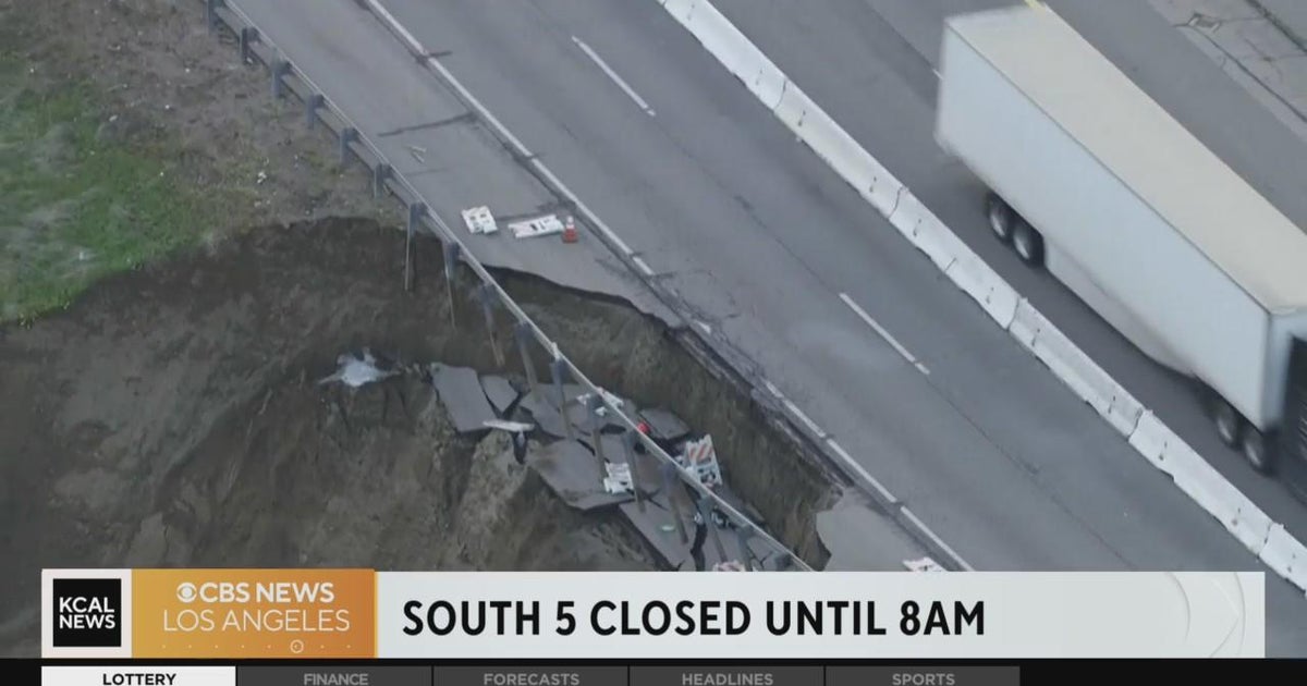 Portion of Grapevine closed temporarily due to mudslide repairs - CBS ...