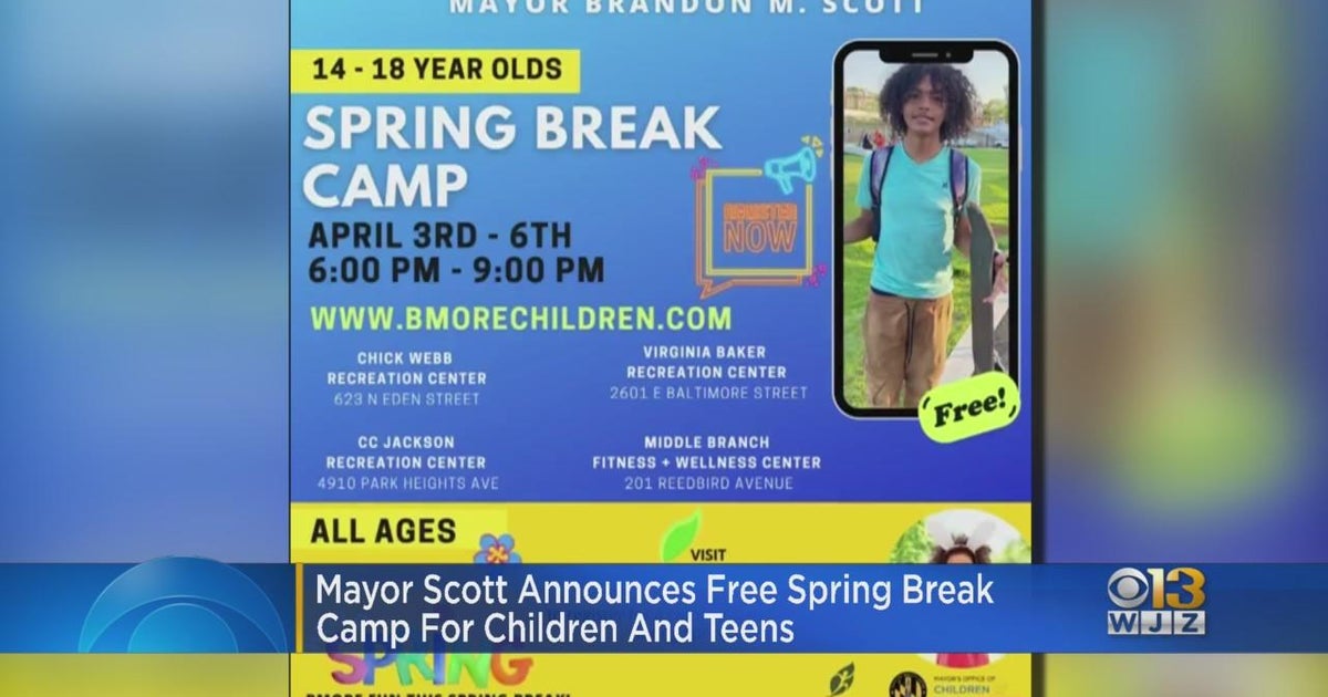 Mayor Scott announces free spring break camp for teens - CBS Baltimore