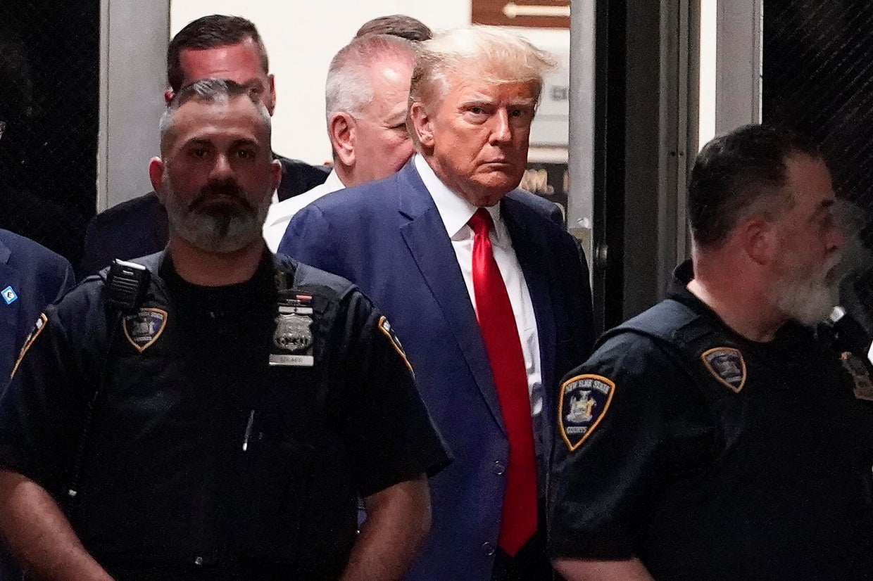 Dueling protests outside court as former President Donald Trump pleads ...