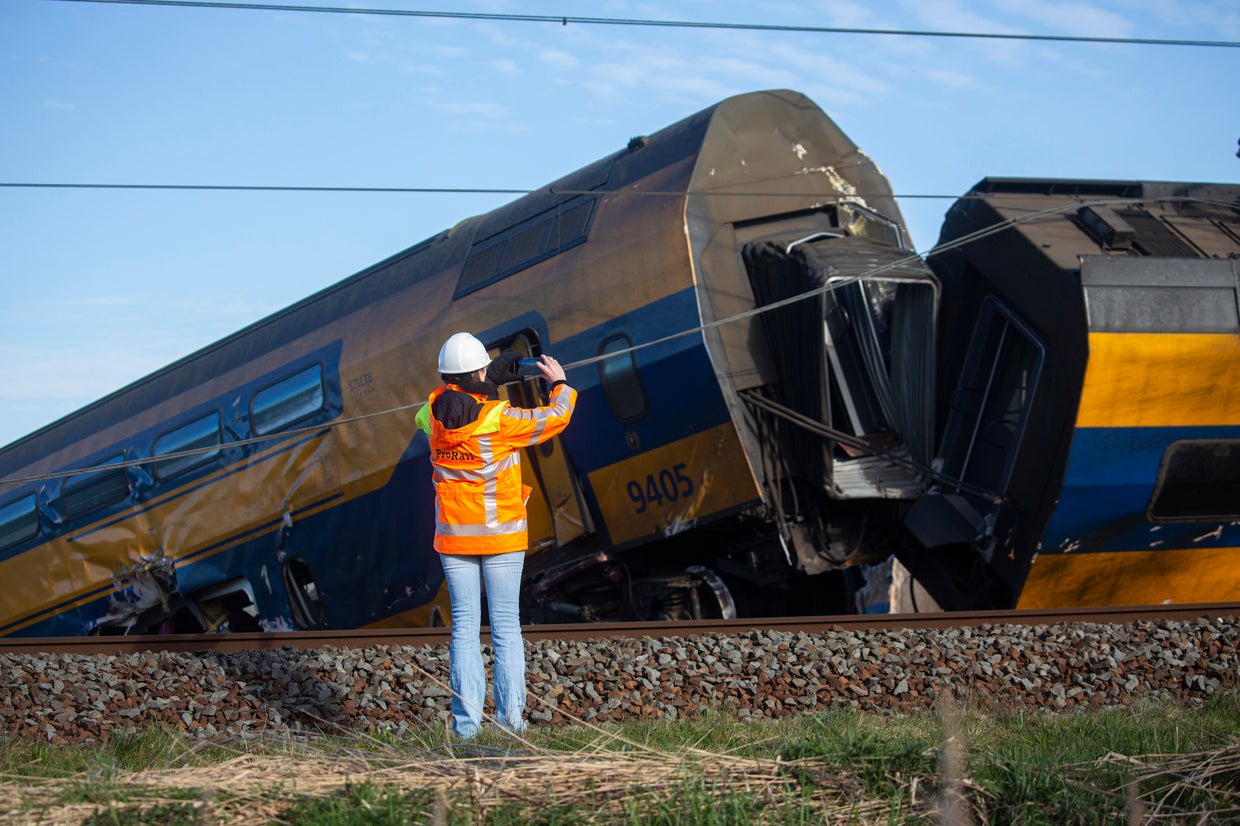 Passenger train slams into crane and derails in the Netherlands, killing 1 and injuring 19 - CBS ...