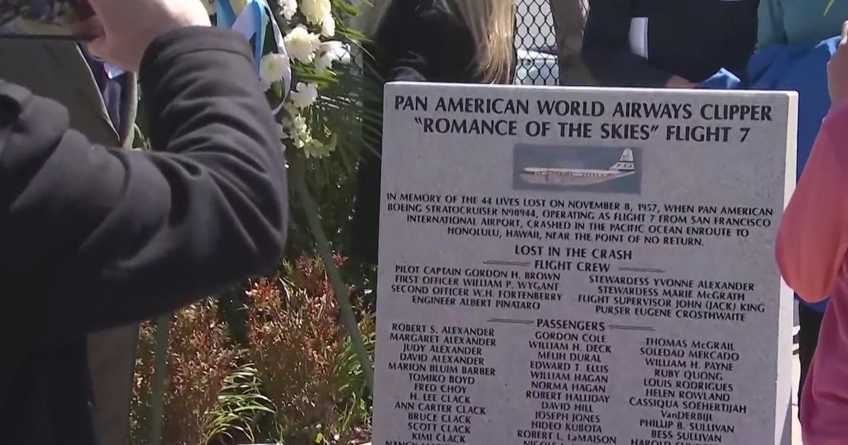 Memorial in Millbrae honors victims of Pan Am Flight 7 crash - CBS San ...