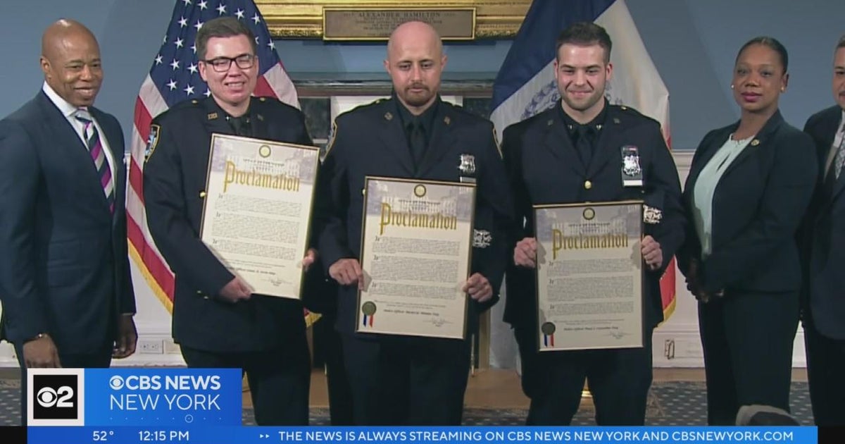 NYPD honors officers wounded in Times Square machete attack - CBS New York