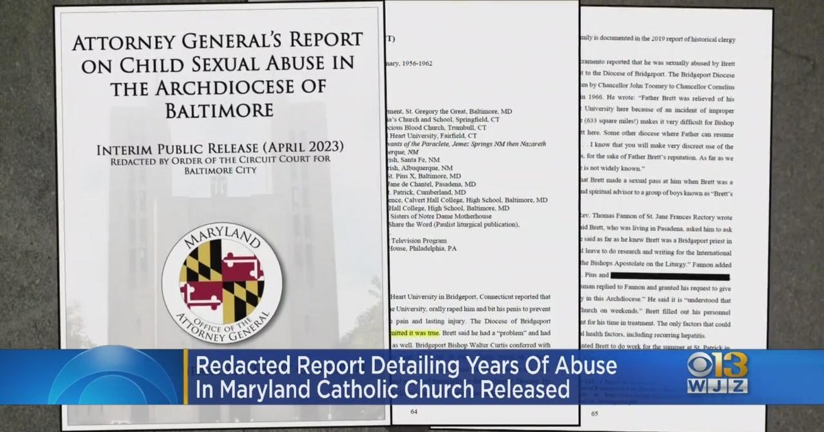 Redacted report detailing years of abuse in Maryland Catholic Church ...