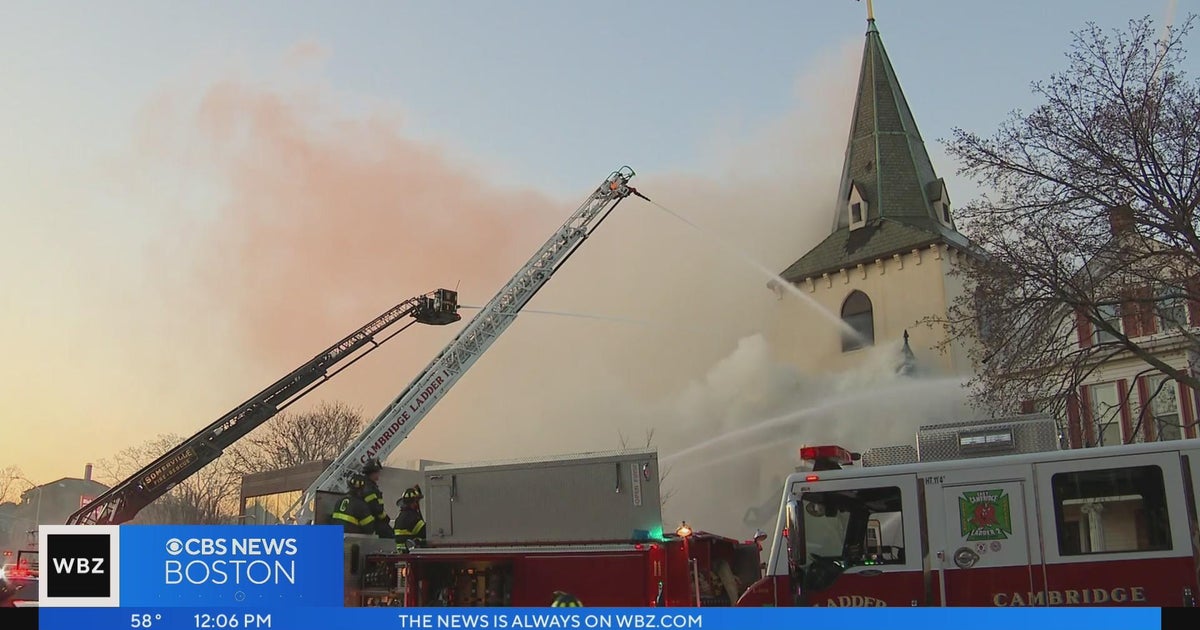 Firefighters search for cause of Faith Lutheran Church fire - CBS Boston