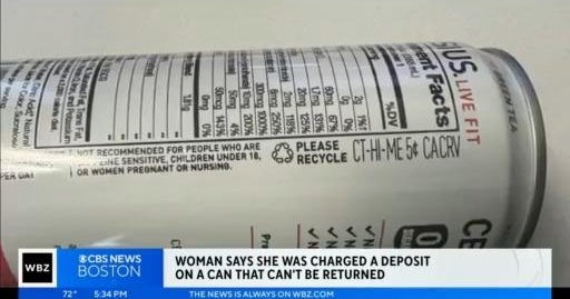 Mass. stores charging 5 cent deposit on energy drink cans that can't be ...