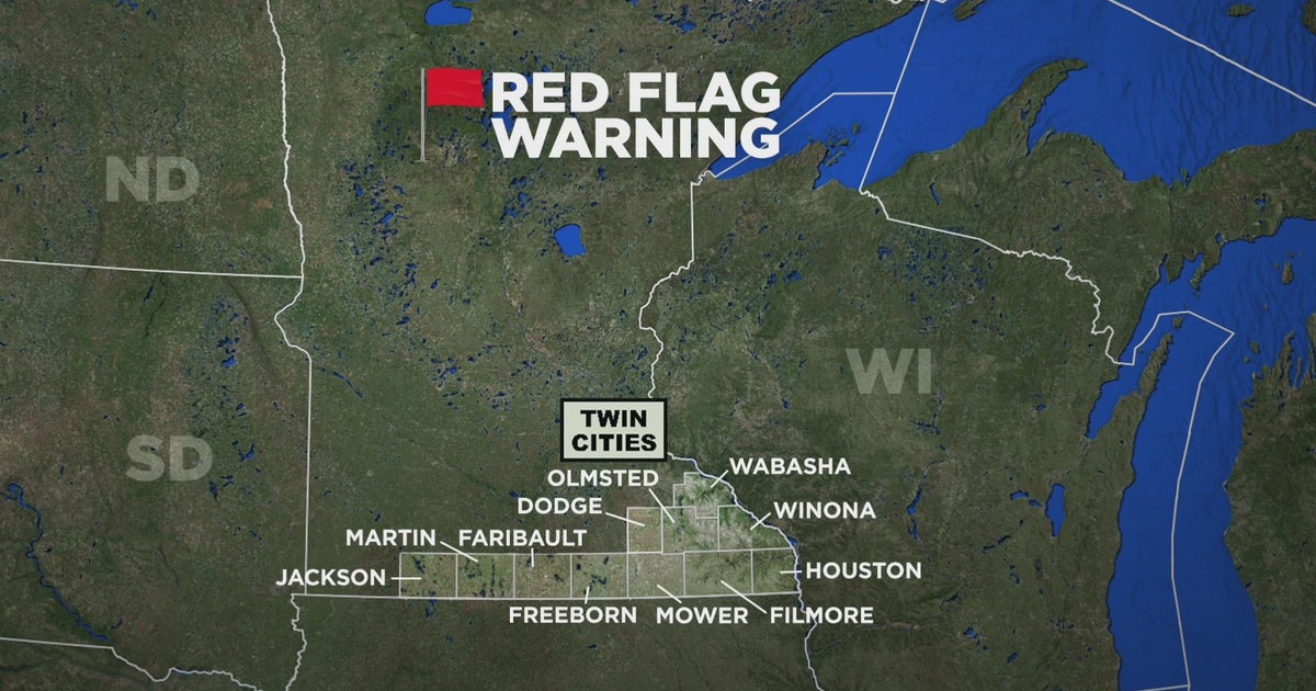Red flag warnings issued for much of southern Minnesota - CBS Minnesota
