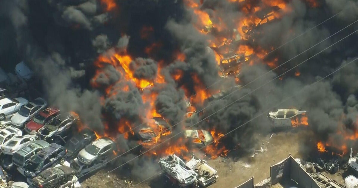 3-alarm junkyard fire in Hunting Park placed under control - CBS ...