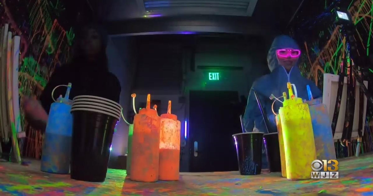 Explore fluorescent splatter paint abstraction at these Baltimore ...