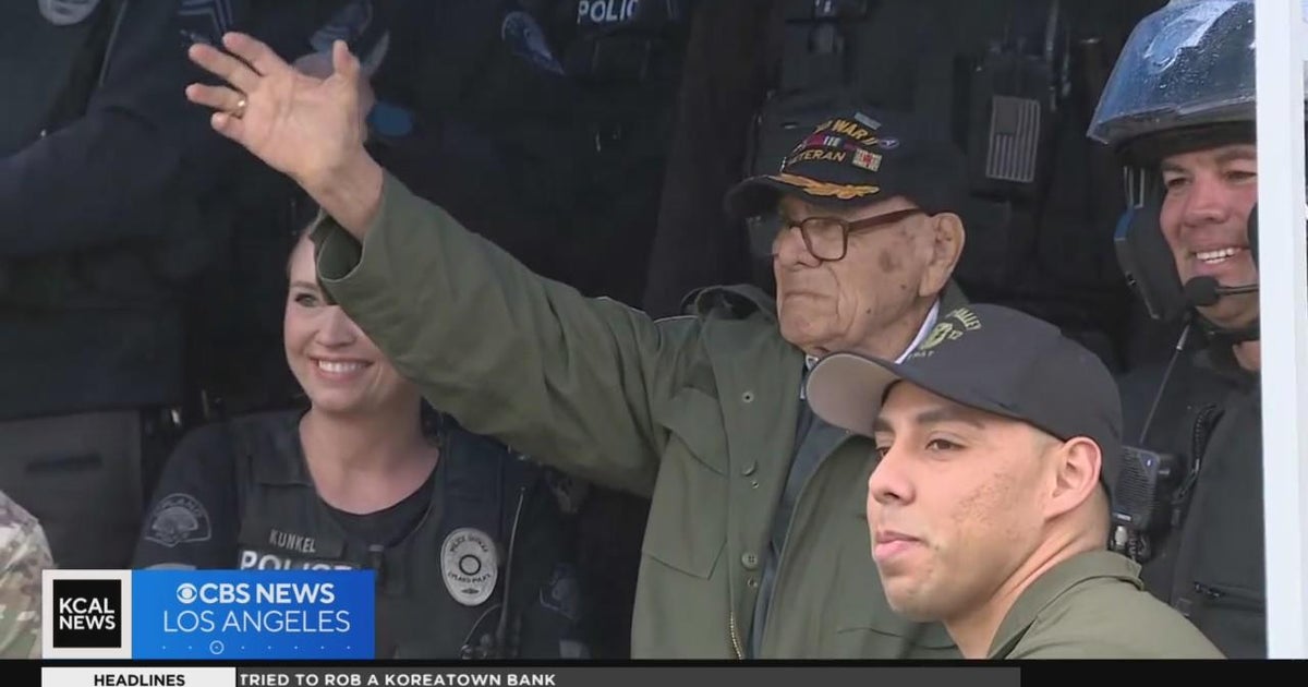 Colton Police Department honors WWII veteran on his 100th birthday ...