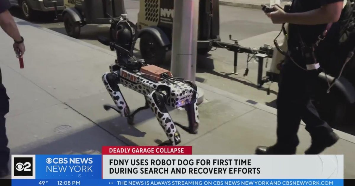 FDNY deploys robot dog, drone to help search garage collapse - CBS New York