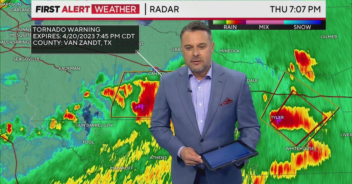 Tornado warning issued for Van Zandt County until 7:45 p.m. - CBS Texas