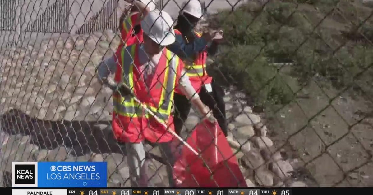 Caltrans leads a community clean-up kicking off Earth Day - CBS Los Angeles