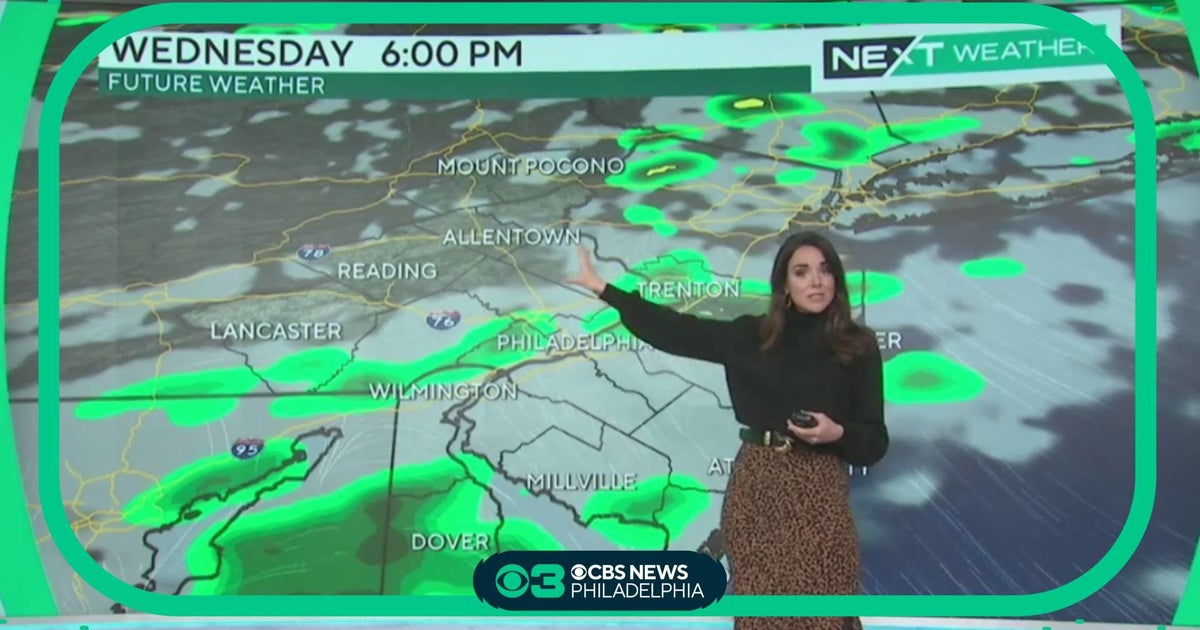 NEXT Weather: Cooler day, with rain coming Wednesday - CBS Philadelphia