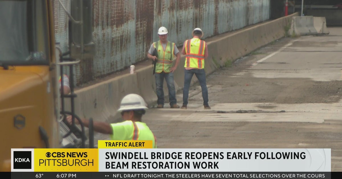 Swindell Bridge reopens early during restoration project - CBS Pittsburgh
