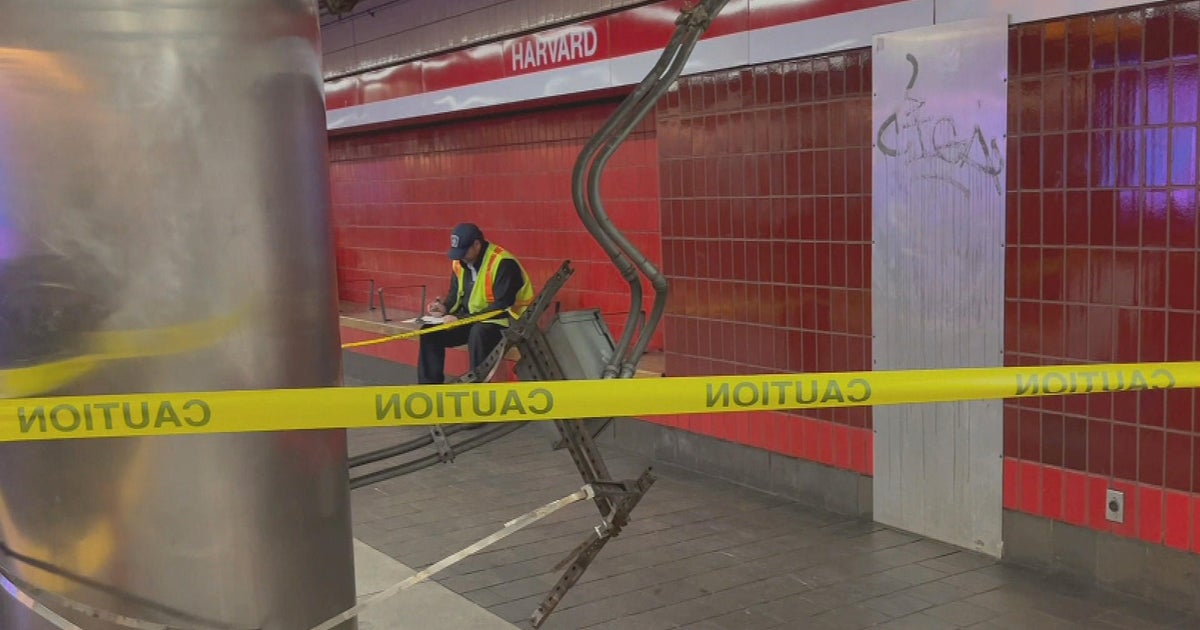 Woman injured at Harvard MBTA station after utility box falls - CBS Boston