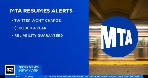 MTA will continue posting service alerts on Twitter - CBS New York