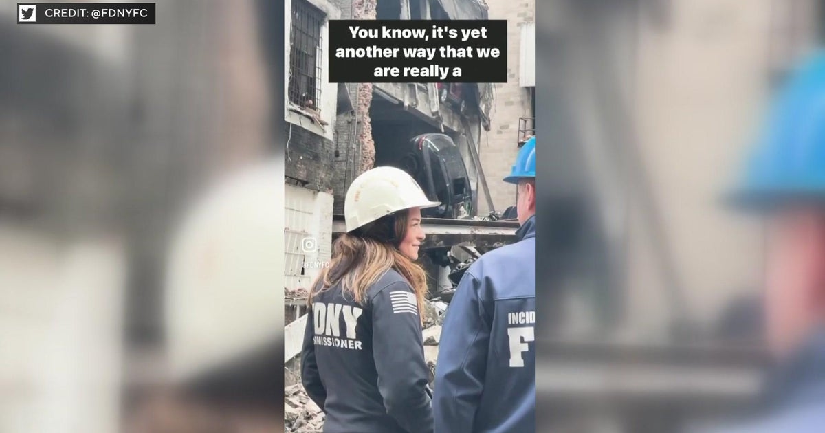 FDNY Fire Commissioner Laura Kavanagh thanks crews working at site of ...