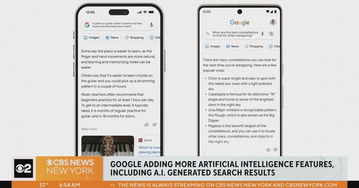 Google adding AI to popular apps, search - CBS New York