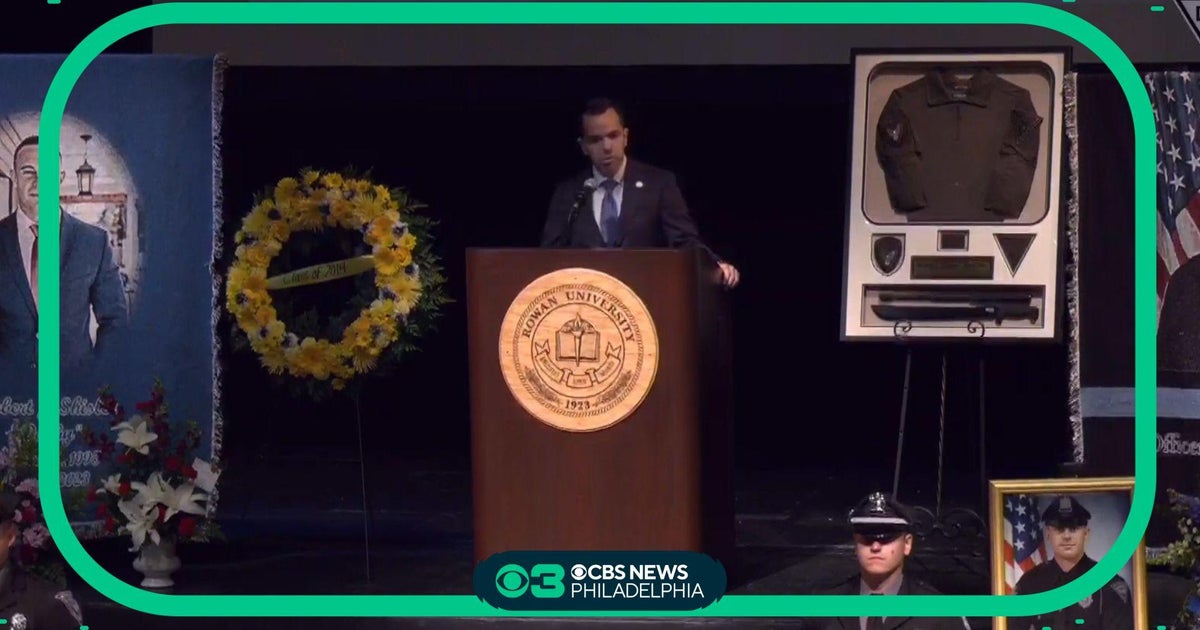 NJ Attorney General Matthew Platkin speaks at Bobby Shisler's funeral ...